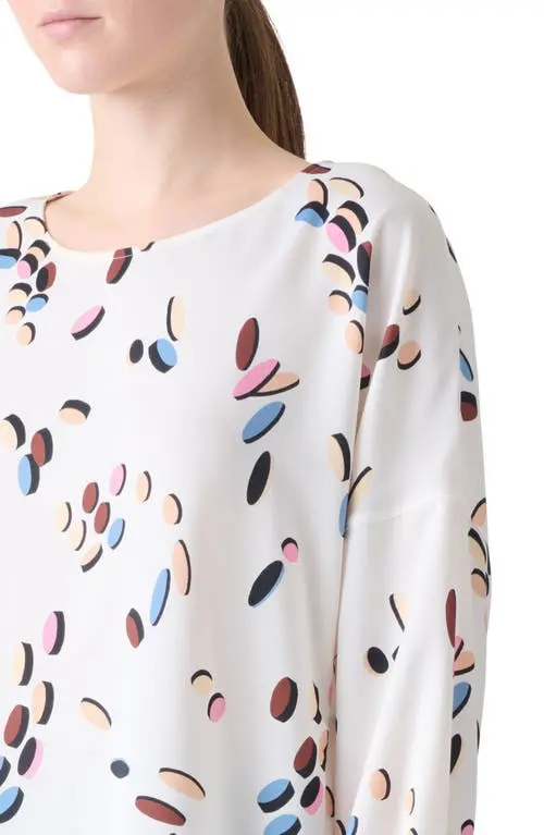 Akris Dropping Dots Satin Top