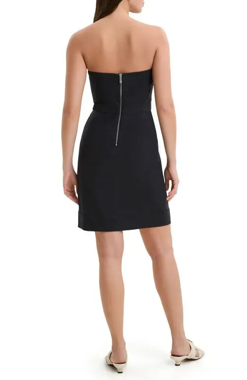 MARCELLA Candice Strapless Linen & Cotton Dress