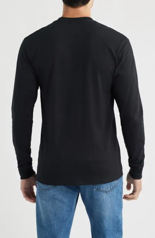 DARK SEAS Go-to Embroidered Long Sleeve T-shirt - Black