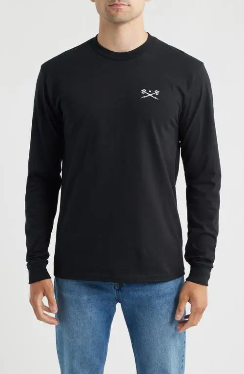 DARK SEAS Go-to Embroidered Long Sleeve T-shirt - Black
