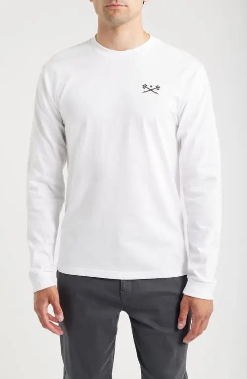 DARK SEAS Go-to Embroidered Long Sleeve T-shirt - White