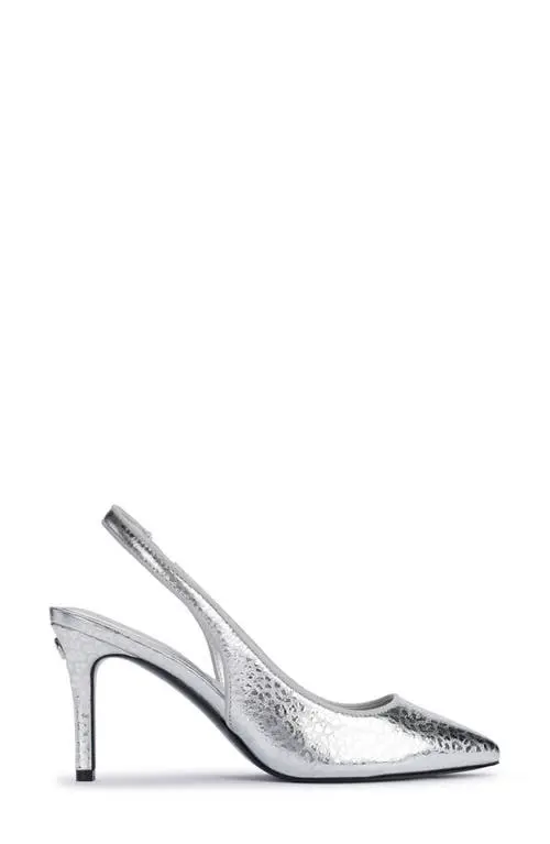 Karl Lagerfeld Paris Rosalyn Pointed Toe Slingback Pumps - Silver