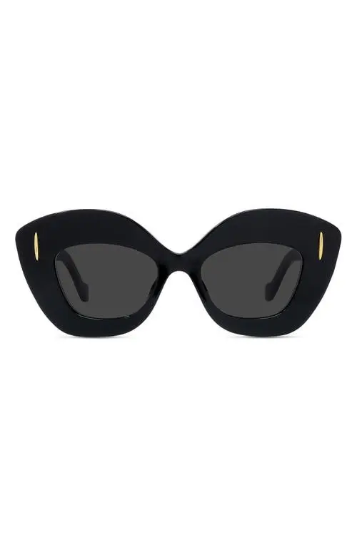 Loewe Anagram 48mm Cat Eye Sunglasses - Black/smoke
