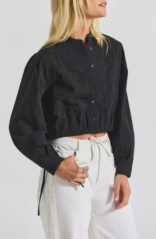 Derek Lam 10 Crosby Malory Garden Tile Cotton Eyelet Button-up Shirt