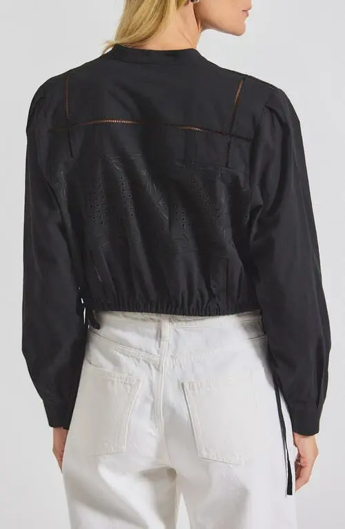 Derek Lam 10 Crosby Malory Garden Tile Cotton Eyelet Button-up Shirt