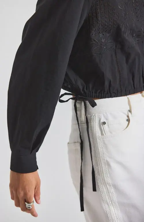 Derek Lam 10 Crosby Malory Garden Tile Cotton Eyelet Button-up Shirt
