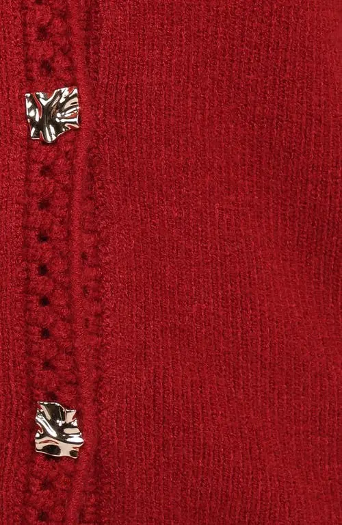PETAL & PUP Openwork Knit Cardigan - Red
