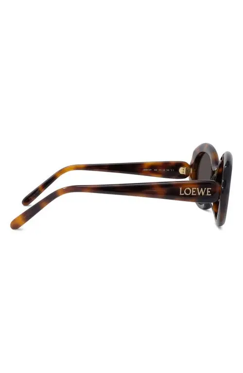 Loewe Thin Mini Oval Sunglasses - Dark Havana/brown