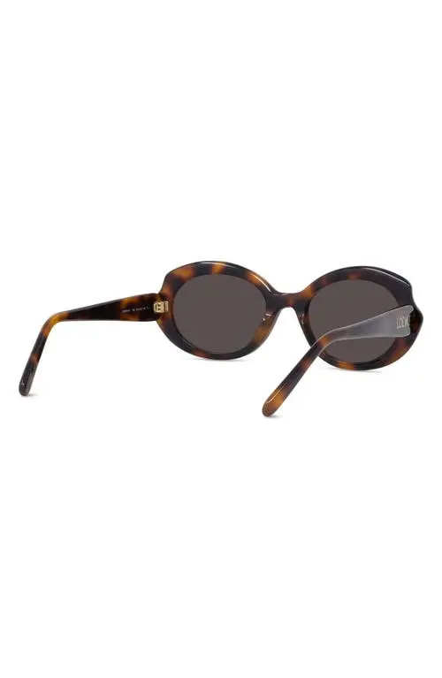 Loewe Thin Mini Oval Sunglasses - Dark Havana/brown