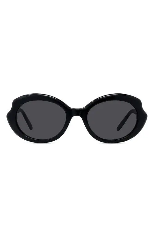 Loewe Thin Mini Oval Sunglasses - Shiny Black/smoke