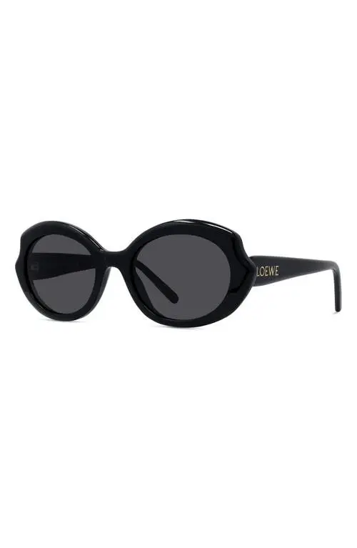 Loewe Thin Mini Oval Sunglasses - Shiny Black/smoke