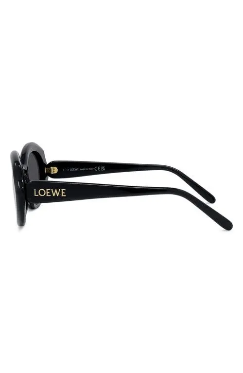 Loewe Thin Mini Oval Sunglasses - Shiny Black/smoke