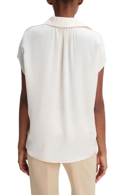 Vince Cap Sleeve Silk Button-up Shirt - Chiffon