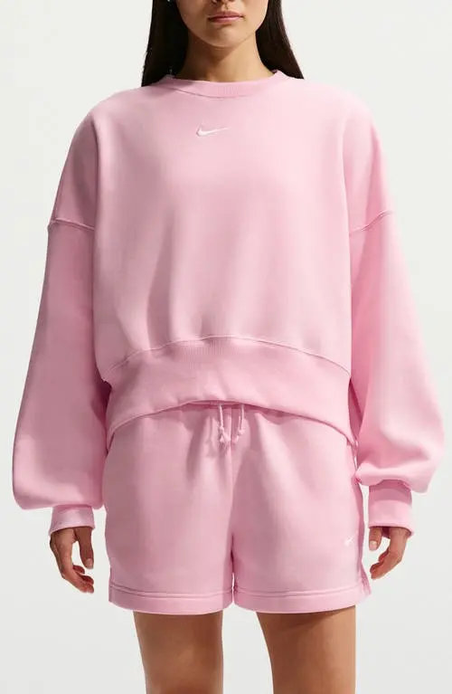 Nike Phoenix Fleece Crewneck Sweatshirt - 663 Pink Foam/sail