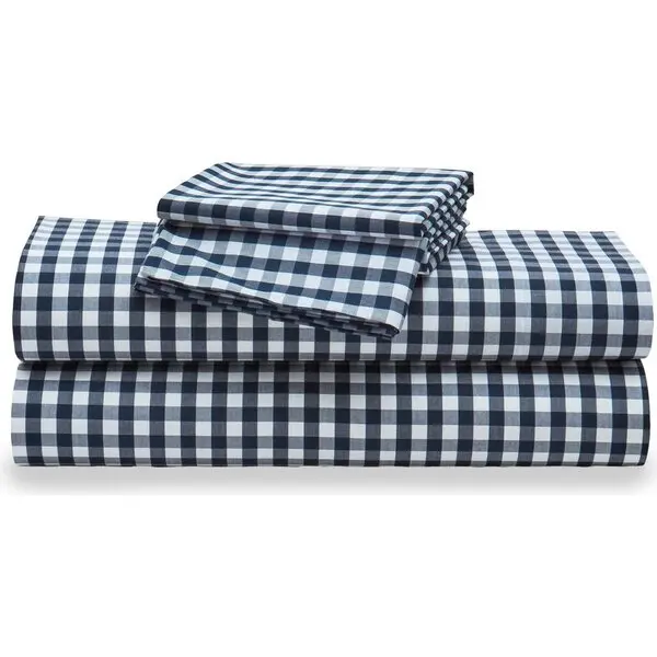 PETITE PLUME Signature Collection Gingham Sheet Set - Navy