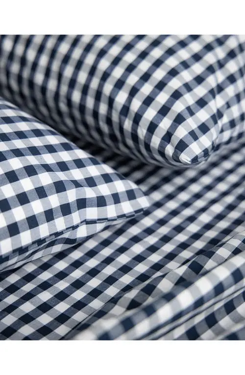 PETITE PLUME Signature Collection Gingham Sheet Set - Navy