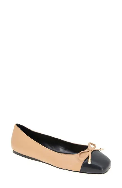 Bcbgmaxazria Hartly Cap Toe Ballet Flat - Tan/ Black