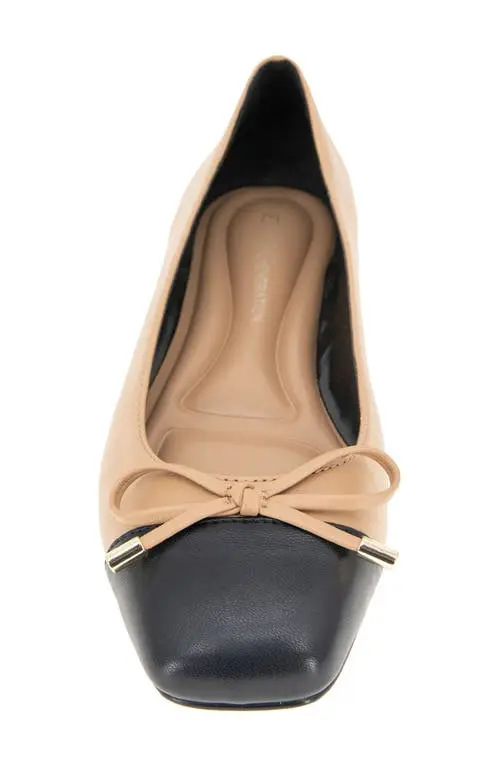 Bcbgmaxazria Hartly Cap Toe Ballet Flat - Tan/ Black