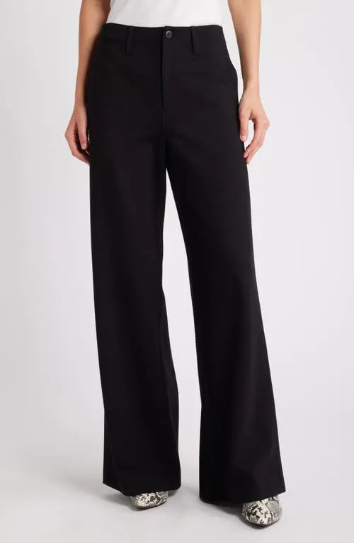 Rag & Bone Sofie High-waist Ponte Knit Wide Leg Pants - Black