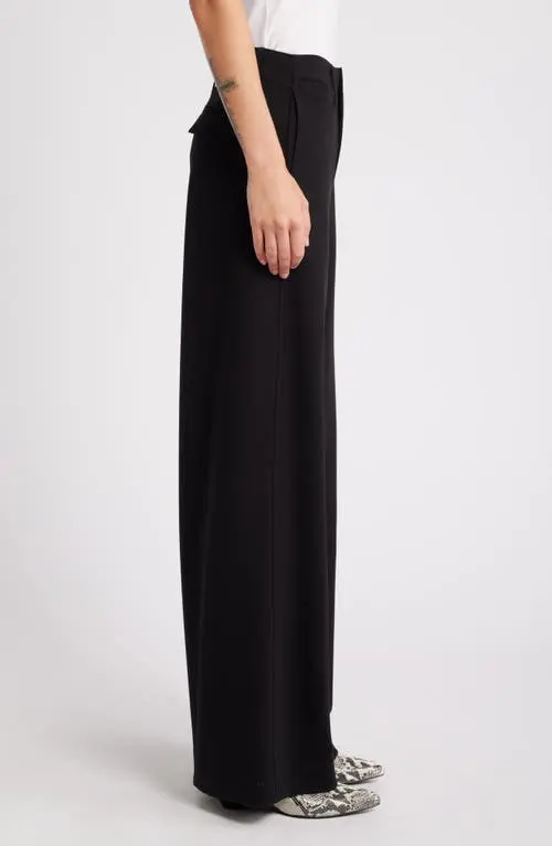 Rag & Bone Sofie High-waist Ponte Knit Wide Leg Pants - Black