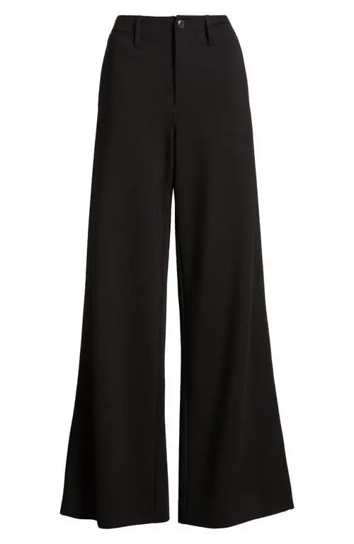 Rag & Bone Sofie High-waist Ponte Knit Wide Leg Pants - Black