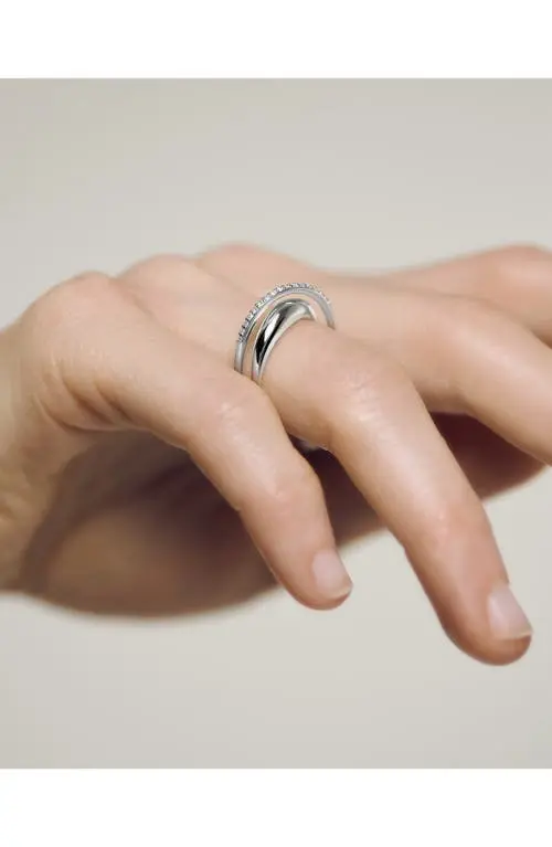 Monica Vinader Nura Wrap Ring With Diamonds - Silver