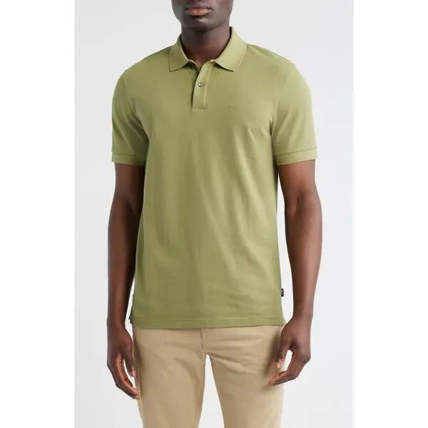 BOSS Pallas Cotton Polo - Medium Green