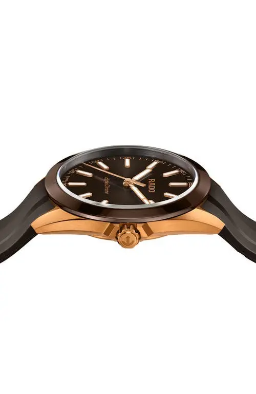 RADO Hyperchrome Rubber Strap Watch - Brown