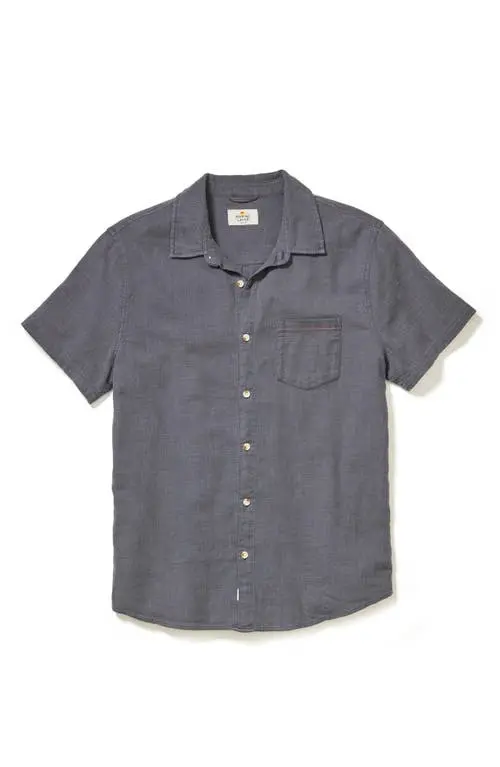 Marine Layer Classic Solid Short Sleeve Stretch Cotton Selvage Button-up Shirt