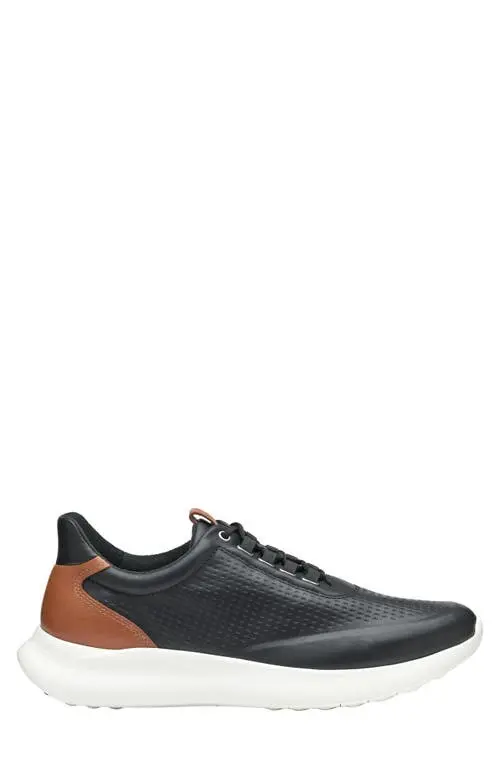 Johnston & Murphy U-throat Leather Sneaker - Black Full Grain