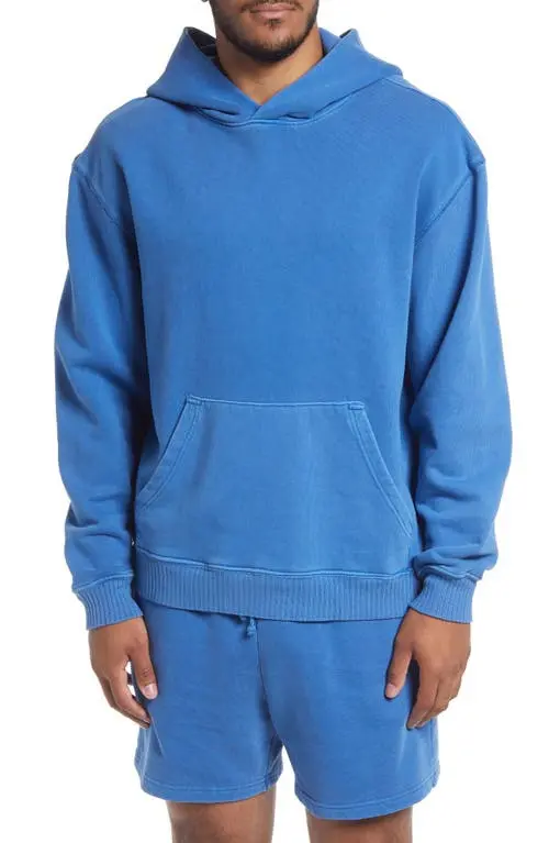 ELWOOD Core Oversize Organic Cotton Brushed Terry Hoodie - Vintage Royal