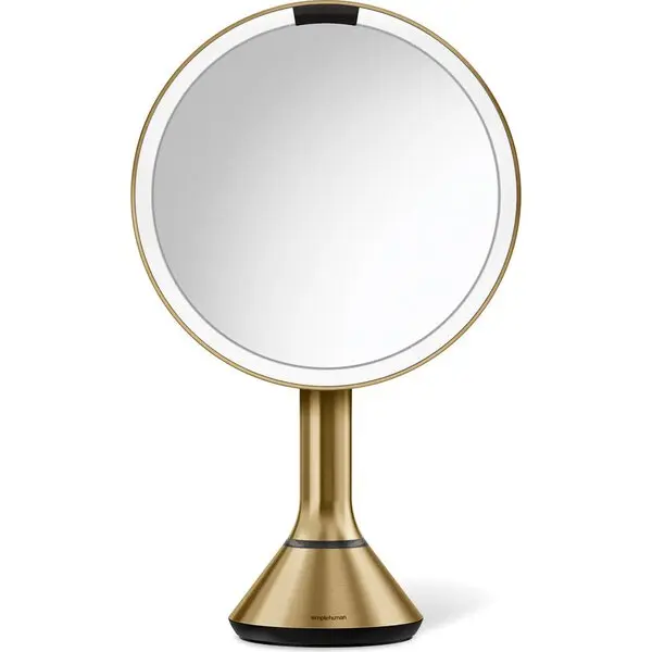 SIMPLEHUMAN 8-inch Sensor Rechargeable Tabletop Mirror - Brass