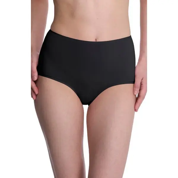 Natori Bliss Bare Cotton High Waist Briefs - Black