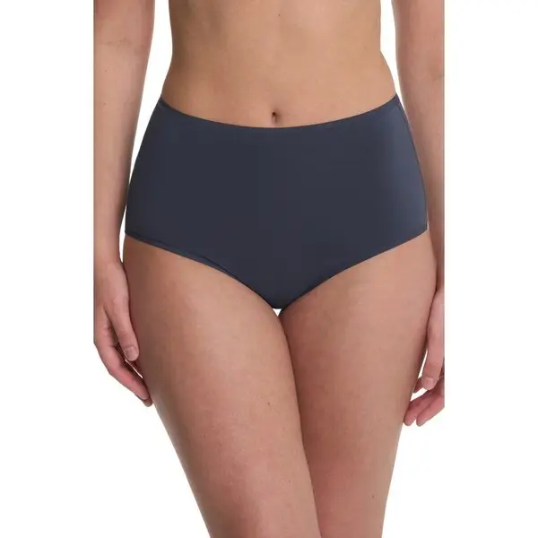 Natori Bliss Bare Cotton High Waist Briefs - Vintg Navy