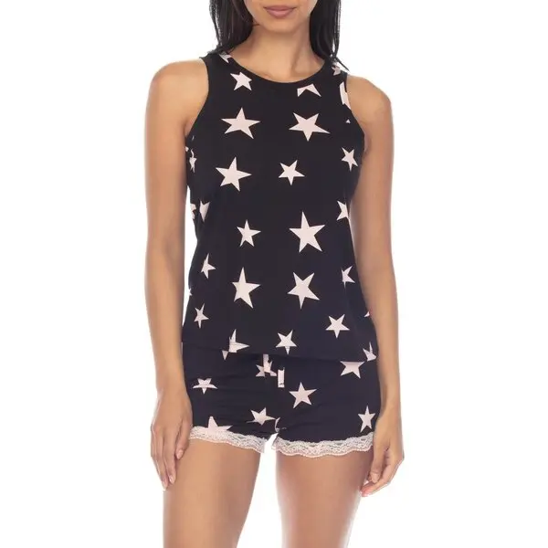 Honeydew Intimates Intimates All American Shortie Pajamas - Black Stars