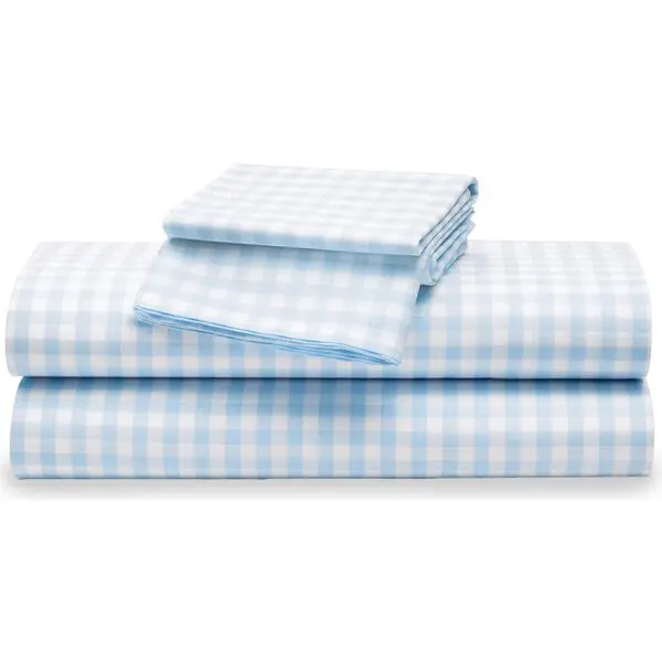 PETITE PLUME Signature Collection Gingham Sheet Set - Blue