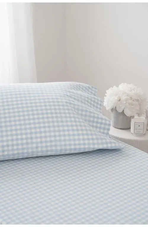 PETITE PLUME Signature Collection Gingham Sheet Set - Blue