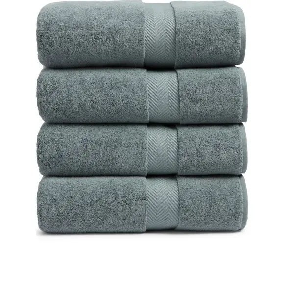 Nordstrom Organic Hydrocotton Set Of 4 Bath Towels $140 Value - Green Balsam