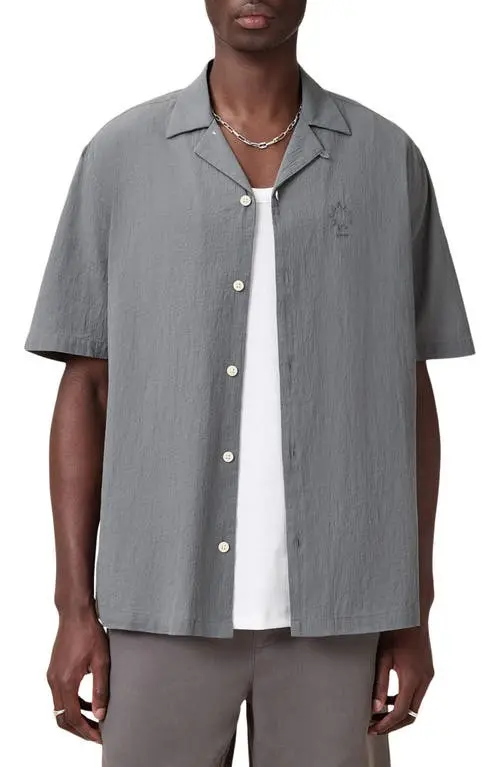 ALLSAINTS Haven Short Sleeve Camp Shirt - Pillar Grey