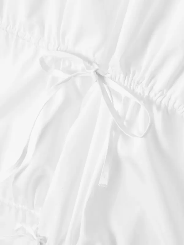 Alaïa Gathered Cotton-poplin Mini Dress - White