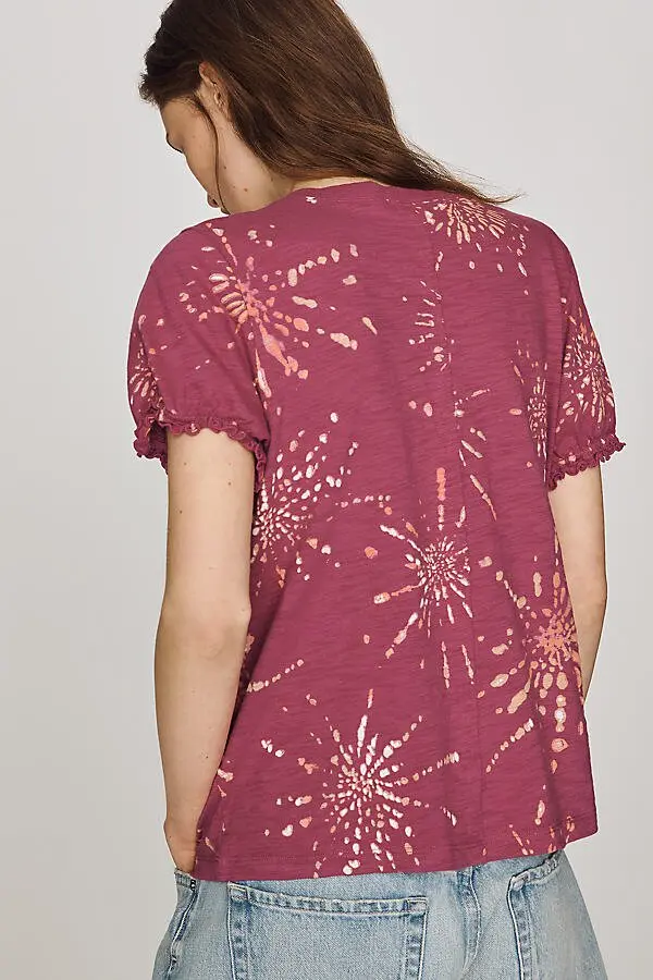 PILCRO Bennie Cotton Puff Sleeve T-shirt - Violet