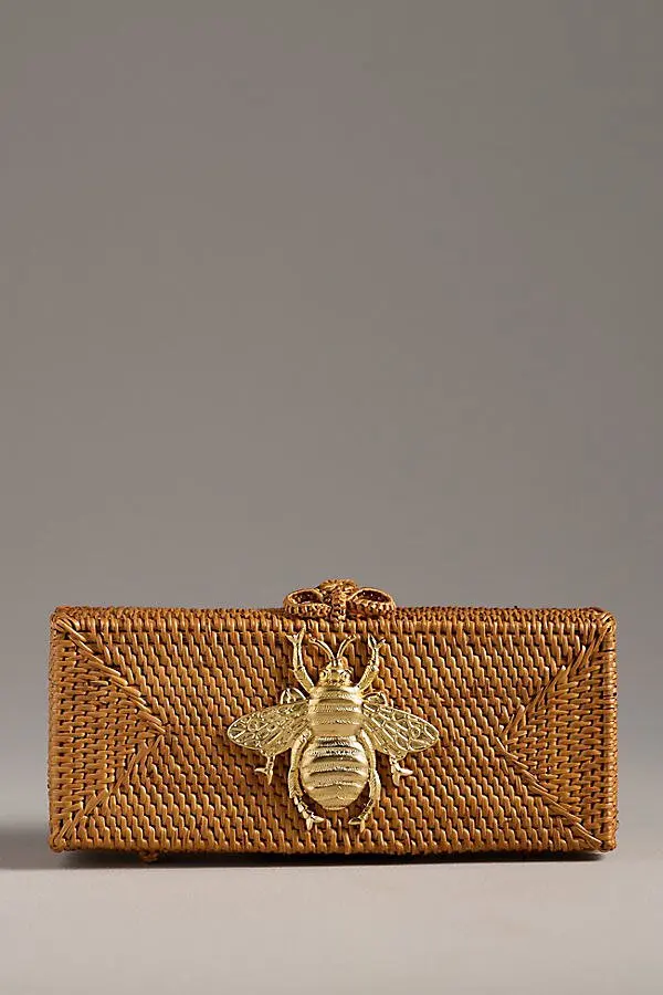 LISI LERCH Colette Handwoven Straw Clutch