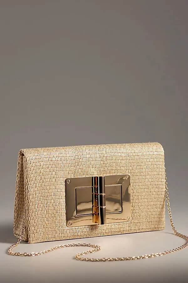 LISI LERCH Lillian Straw Foldover Clutch
