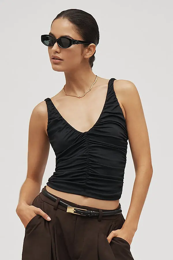 Maeve Skinny Square Buckle Belt - Black