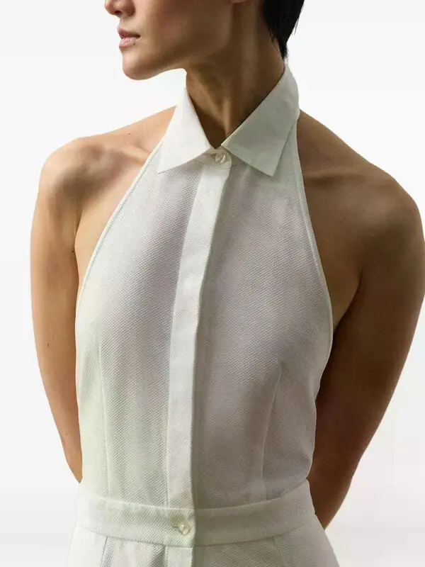 Ralph Lauren Halterneck Shirt Dress - White