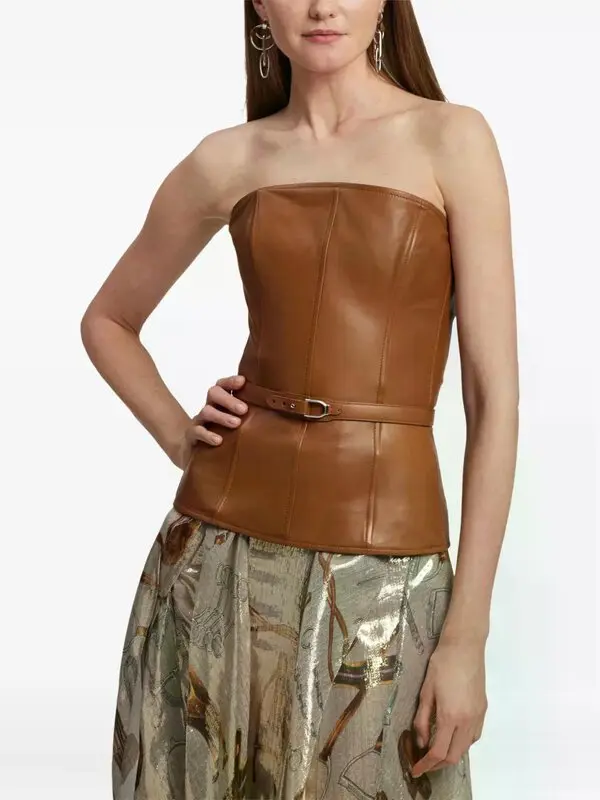 Ralph Lauren Buckle-detail Strapless Top