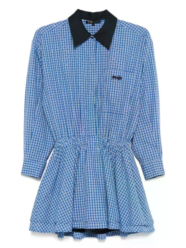 Maje Rhinestone-embellished Checked Mini Dress