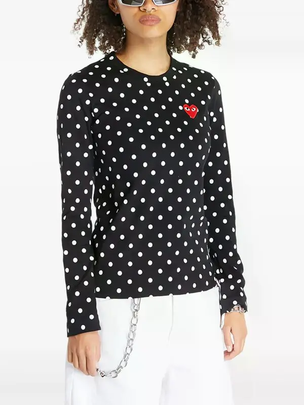 Play Comme Des Garcon Polka-dot Long Sleeve T-shirt