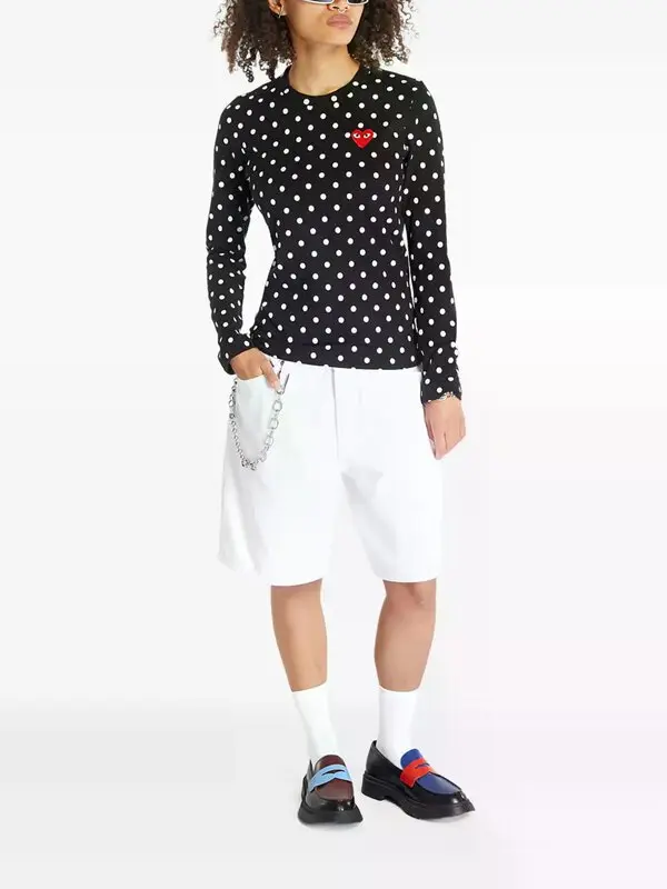 Play Comme Des Garcon Polka-dot Long Sleeve T-shirt