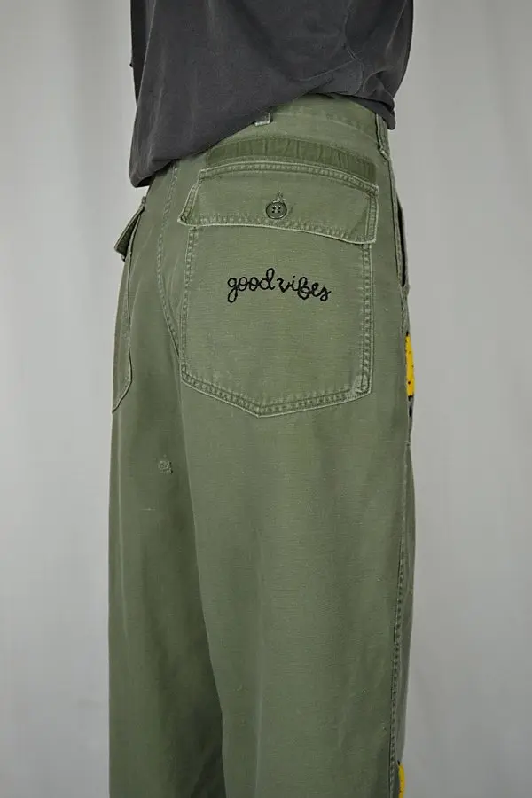 Rank & Sugar Vintage Smiley Army Pants